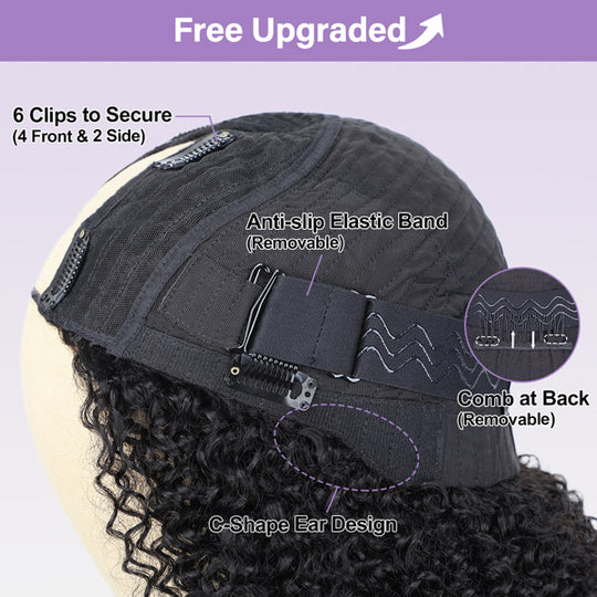 Kinky Straight V Part Wig No Leave Out Thin Part Glueless Wigs Human ...