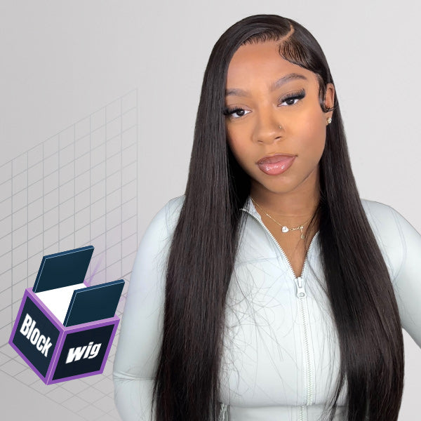 Block Wig Straight Hair Bleached Knots With Replaceable Zip Lace Tops ...