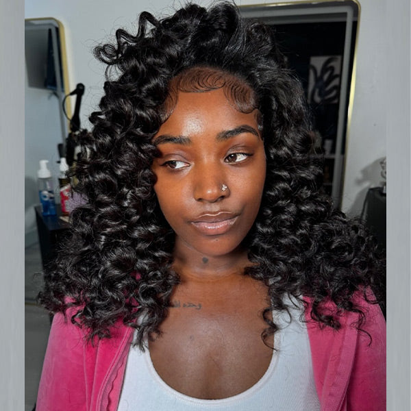 Wand Curl Invisi Drawstring 360 Glueless Wig Bleached Knots Wig | OQ ...